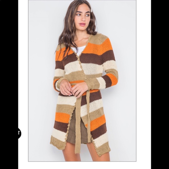 36 Point 5 | Sweaters | Multicolored Colorblock Chunky Knit Cardigan ...